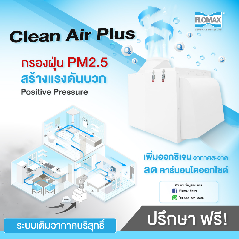 แผ่นกรองอากาศ (Filter) สำหรับระบบเติมอากาศบริสุทธิ์ Flomax Clean Air Plus รุ่น FA1300PFC ...