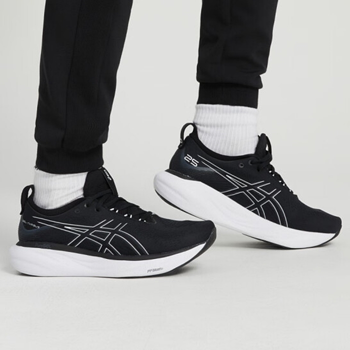 Asics รองเท้าวิ่งผู้ชาย Gel-Nimbus 25 | Black/Pure Silver ( 1011B547 ...