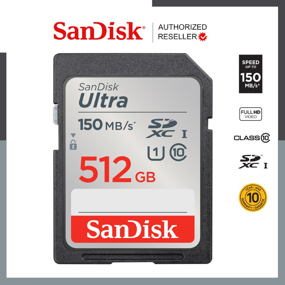 SanDisk Ultra SD Card SDXC UHS-I Memory Card 64GB 128GB 256GB 512GB C10 ...
