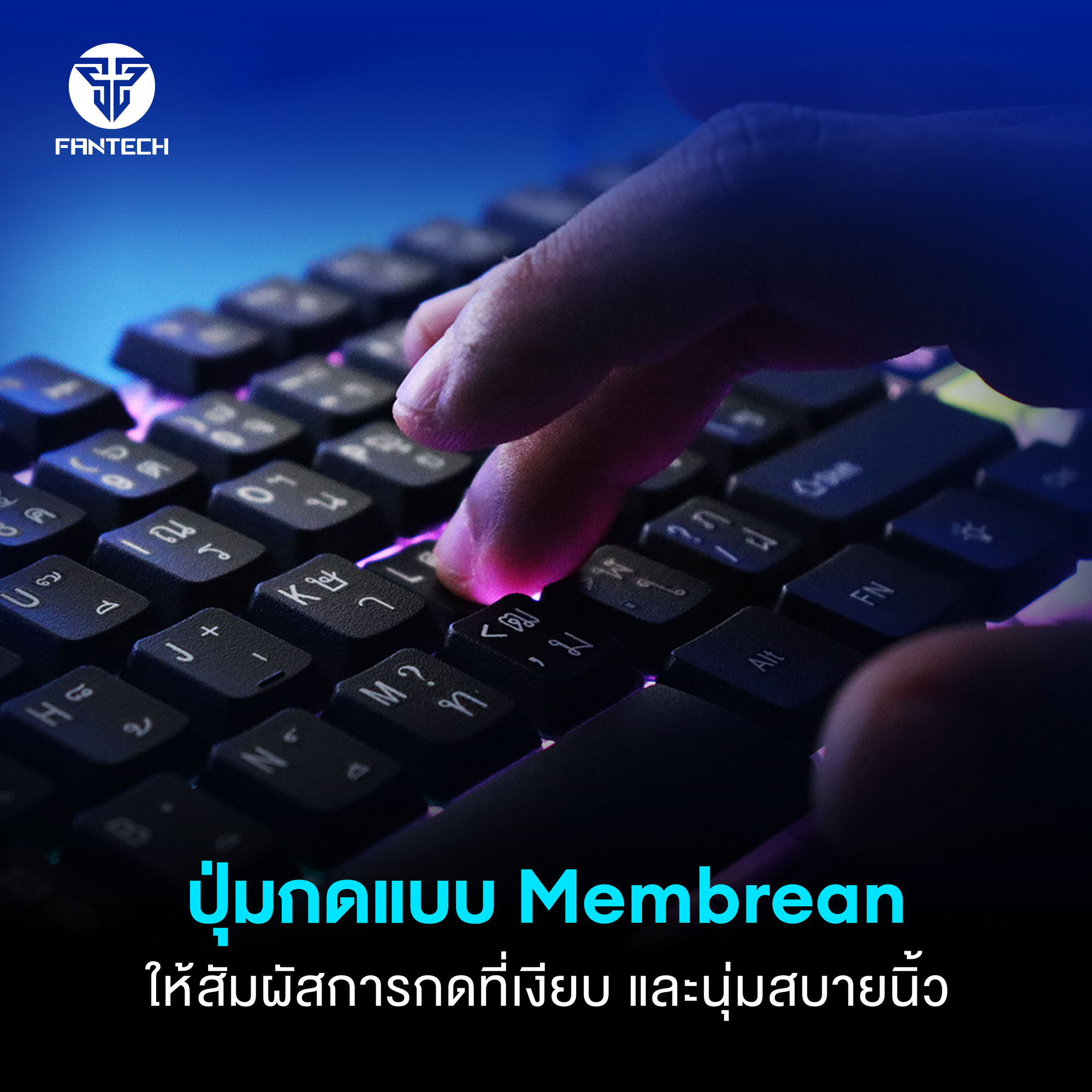 FANTECH รุ่น K514 คีย์บอร์ดเกมมิ่ง Semi Mechanical ไฟ RGB Gaming Keyboard | Shopee Thailand