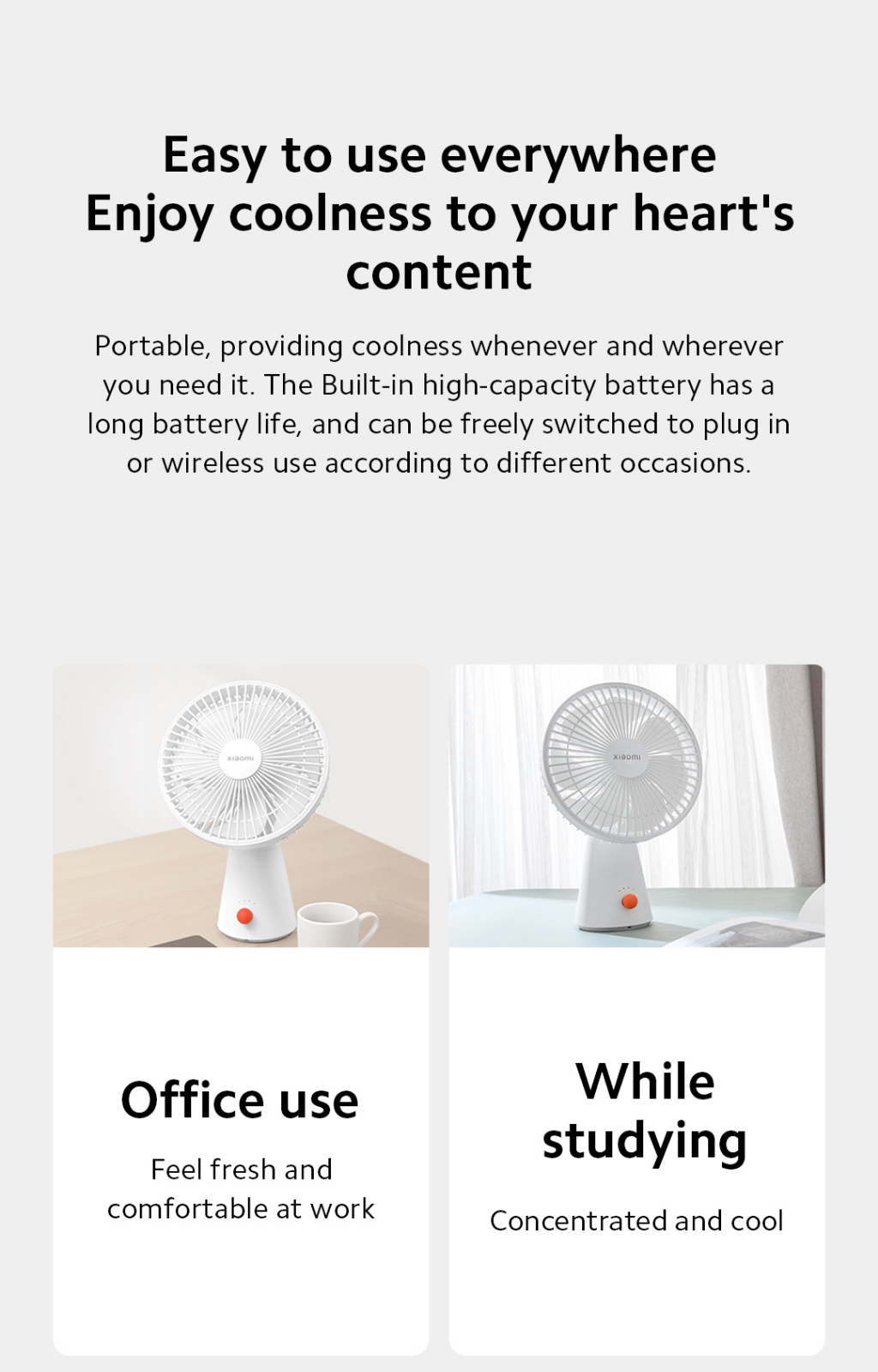 Xiaomi Rechargeable Mini Fan | รับประกัน 1 ปี | Shopee Thailand