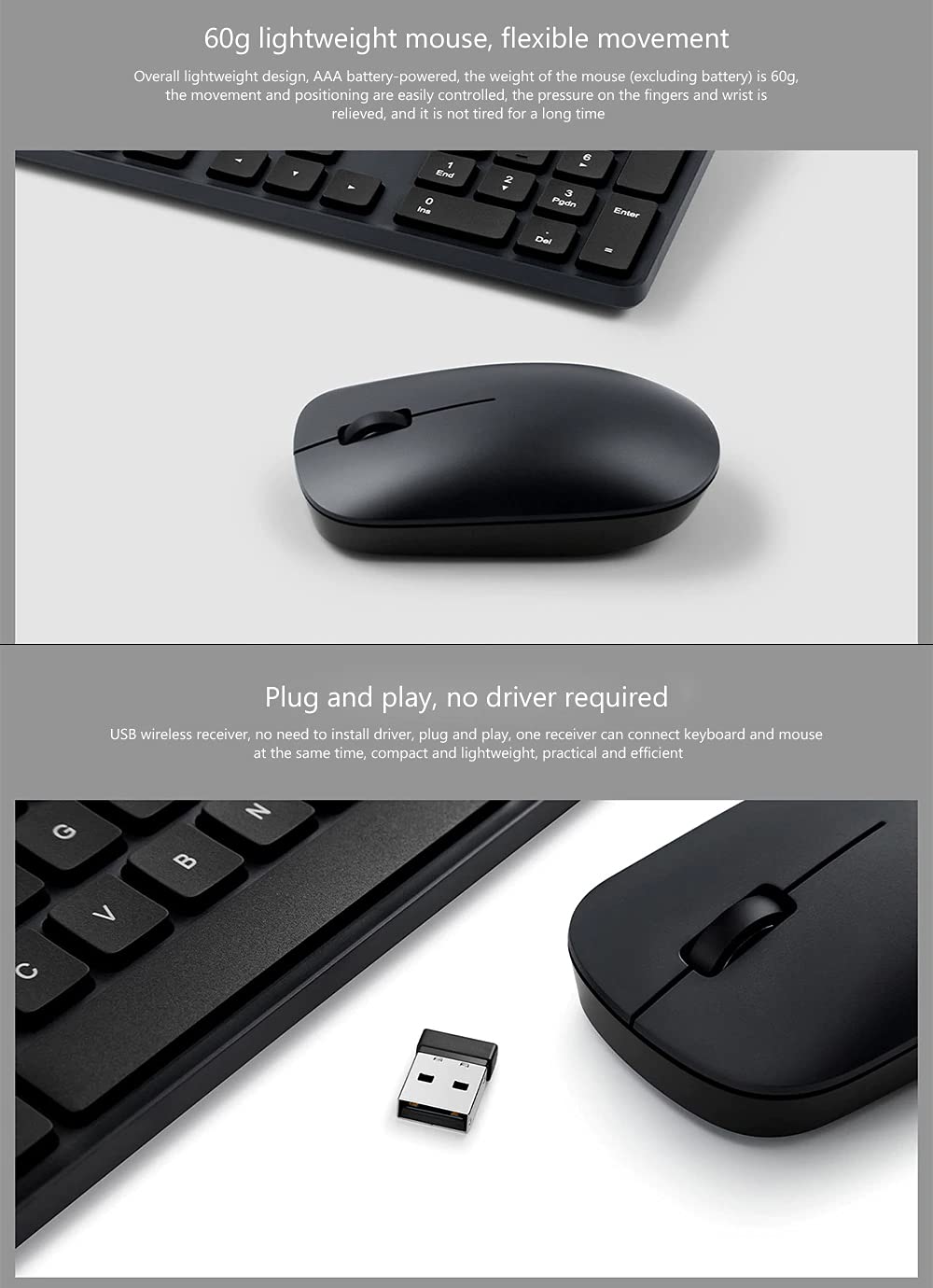 Xiaomi Wireless Keyboard & Mouse Set 2.4GHz Portable Multimedia Full ...