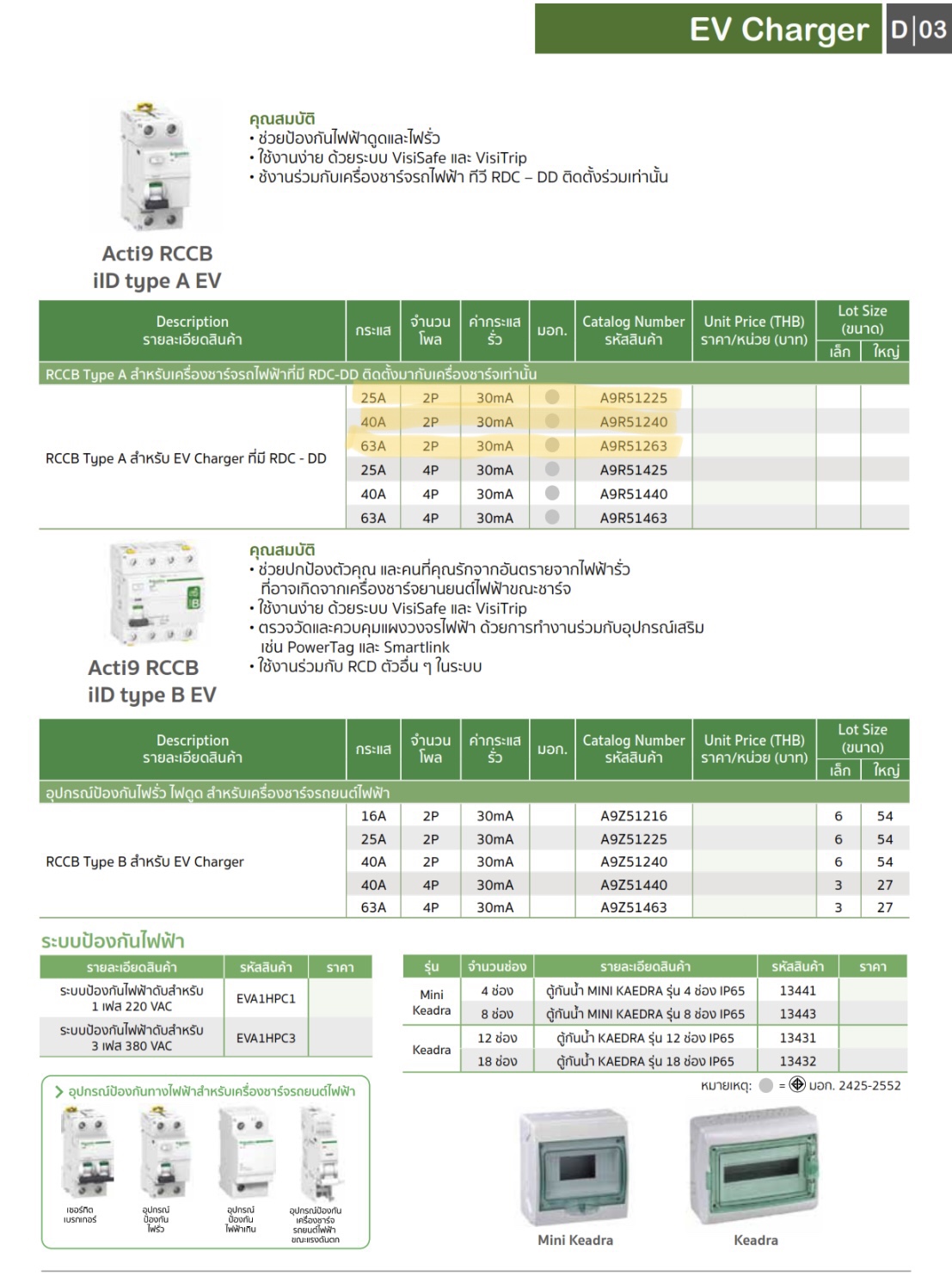 Schneider RCCB, Acti9 iID type A EV, 25A, 40A, 63A, 2P 30mA | Shopee ...