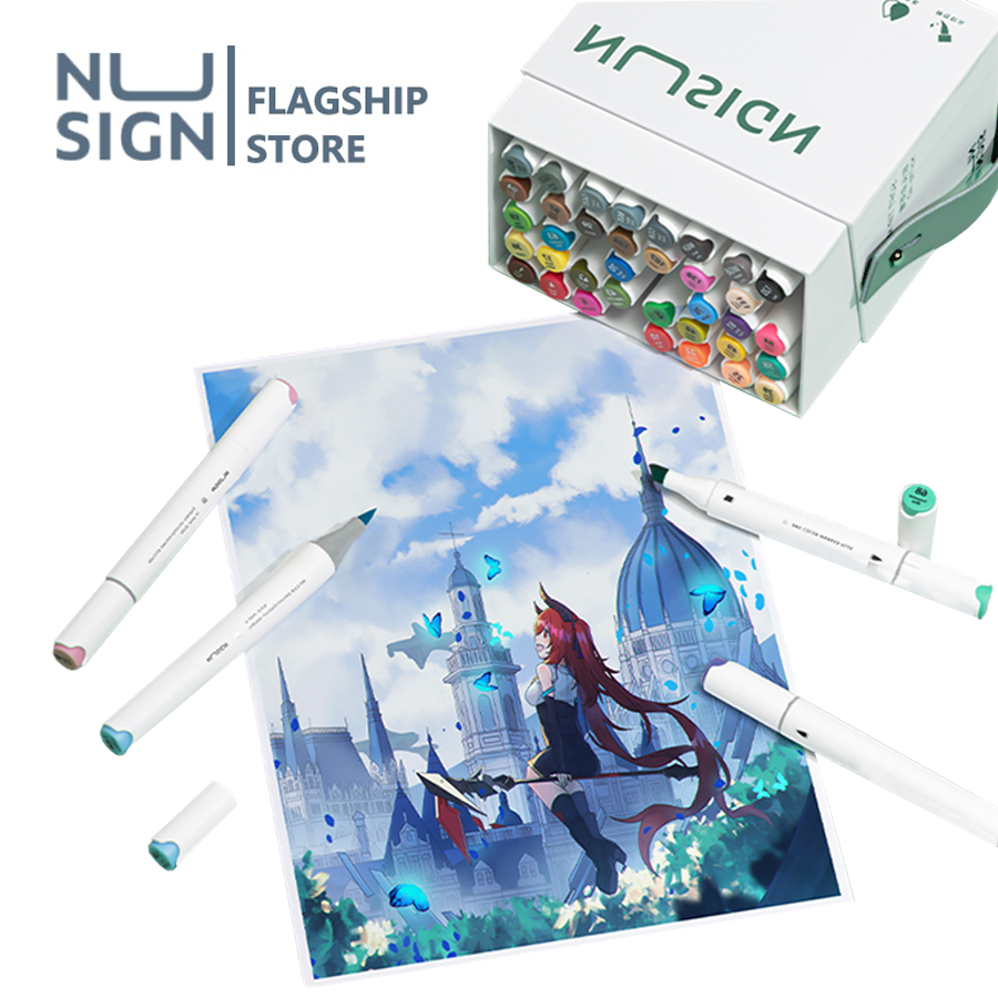 [ของแถมฟรี] Nusign ปากกามาร์คเกอร์ copic เมจิก ไฮไลท์ มี2หัว ขนาด2/6mm ...