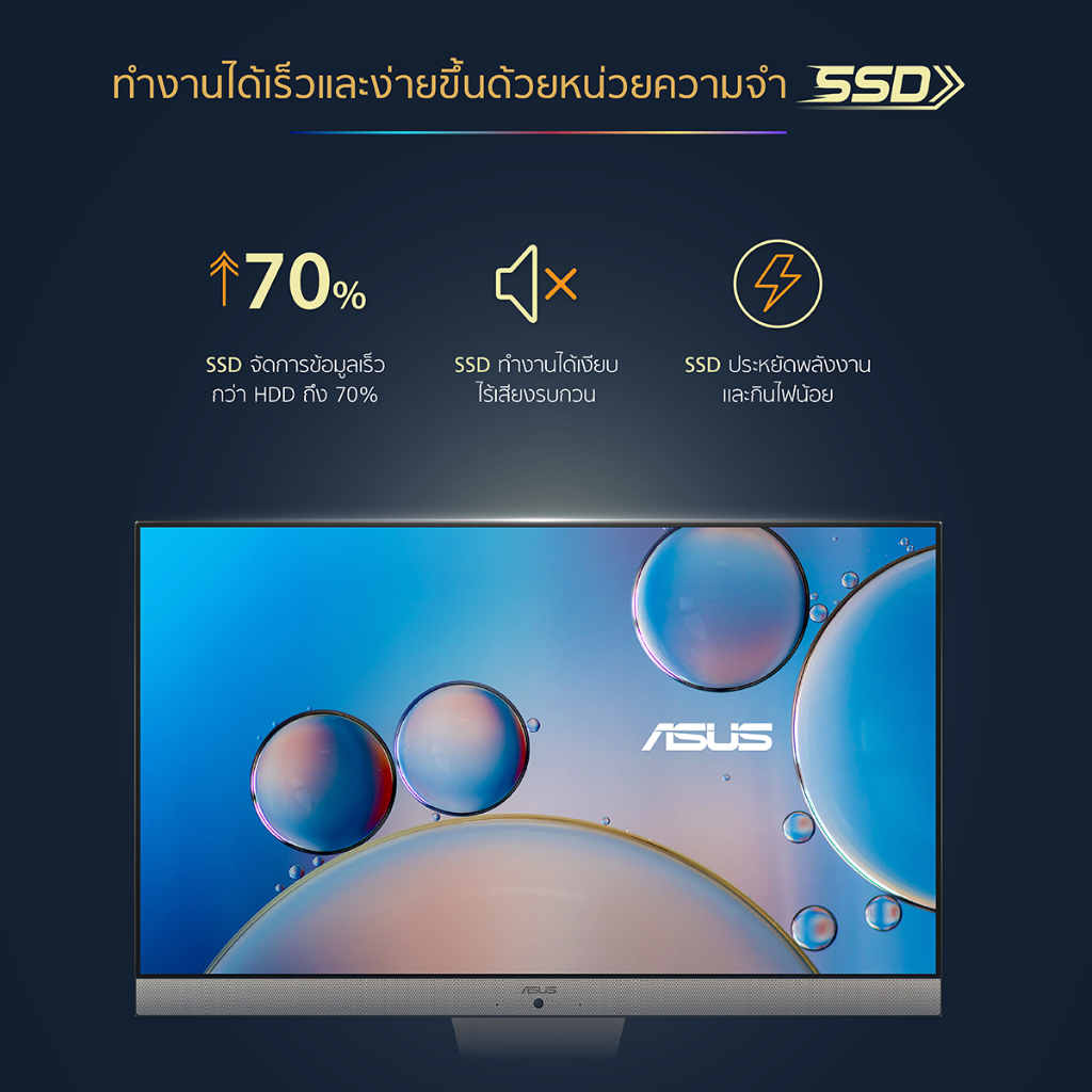 ASUS AiO M3700 (M3700WYAK-BA015WS), all-in-one, 27" FHD, AMD Ryzen™ 5 5625U, 16GB DDR4, 512GB ...