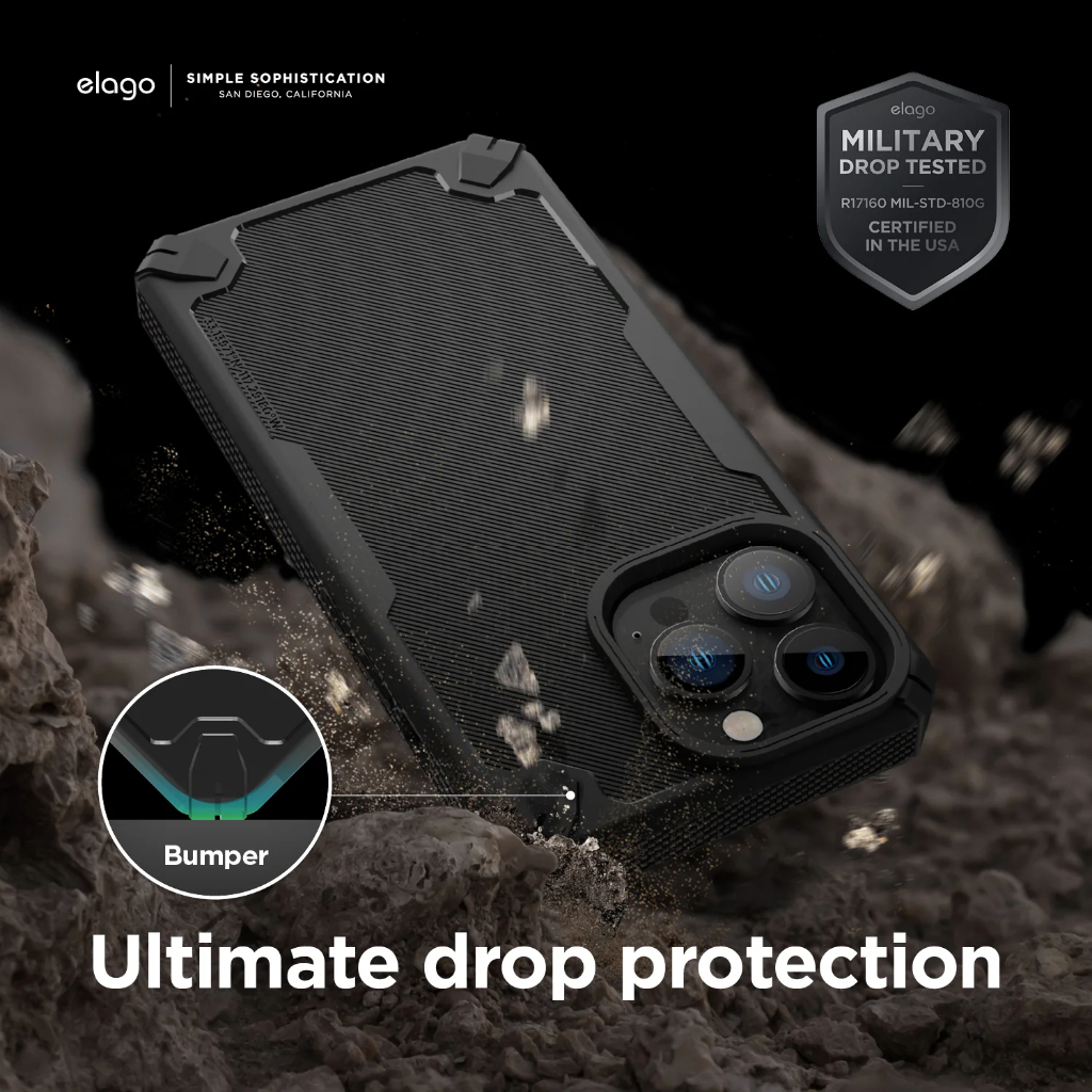 elago iPhone 13, 13 Pro, 13 Pro Max Armor Case [Black] เคสกันกระแทกที่ ...