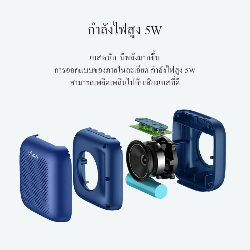 VIVAN ลำโพงบลูทูธ VS1/RF116 Flash Drive Wireless Bluetooth Speaker 5.0 ...