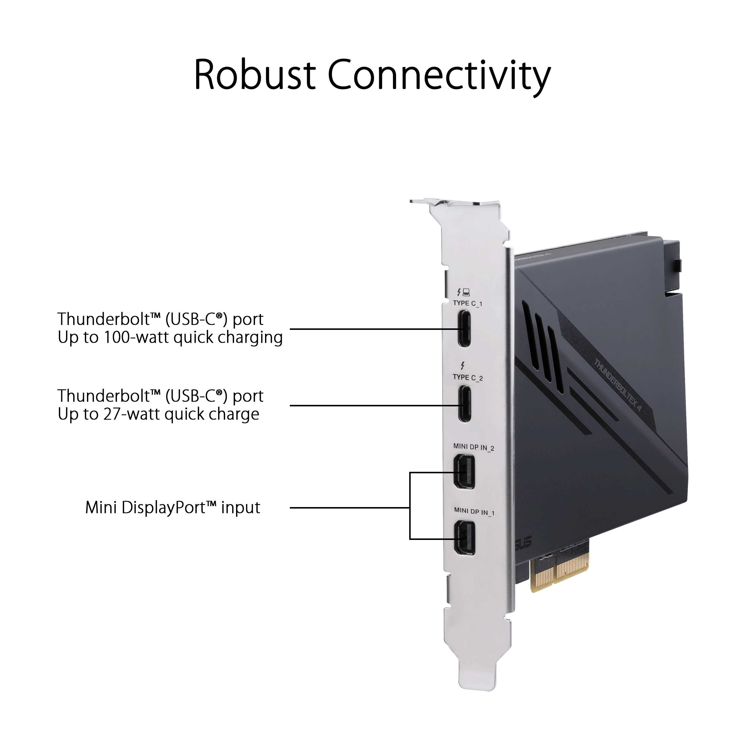 ASUS THUNDERBOLTEX 4 (90MC09P0-M0UAY0), ThunderboltEX 4 expansion card ...