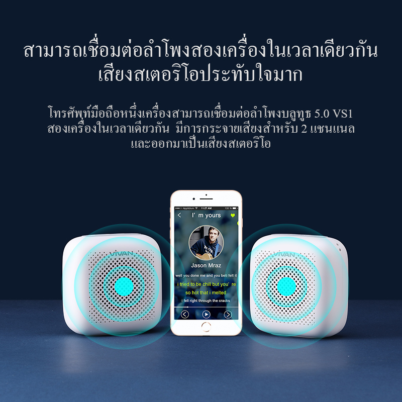 VIVAN ลำโพงบลูทูธ VS1/RF116 Flash Drive Wireless Bluetooth Speaker 5.0 ...