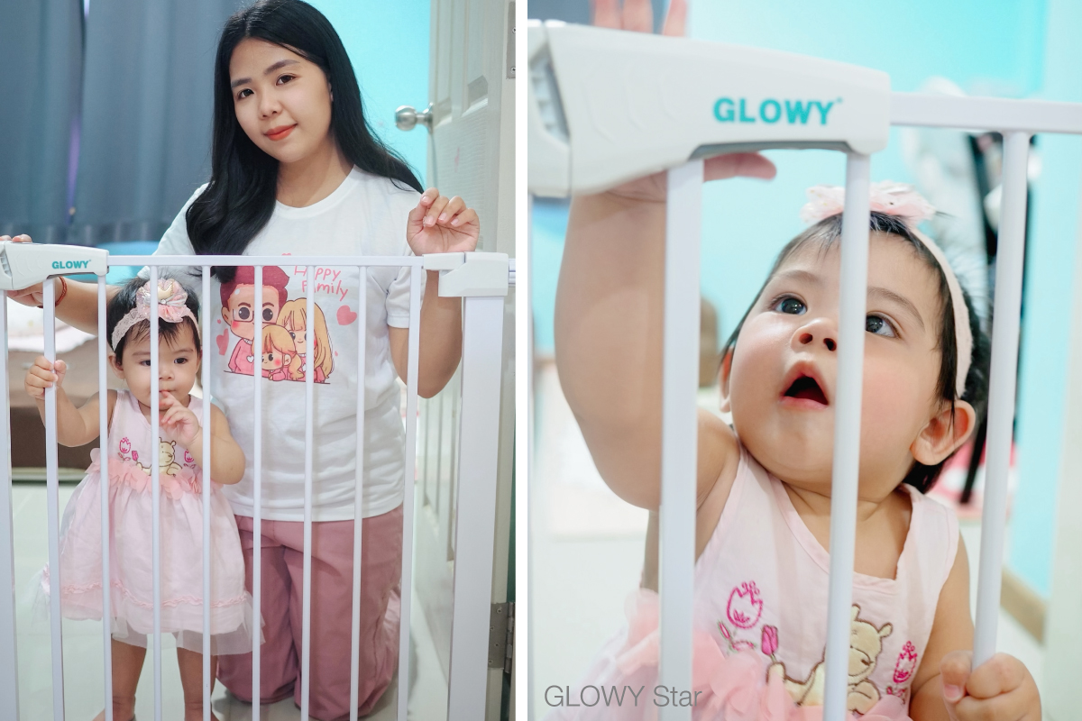 GLOWY ที่กั้นอเนกประสงค์ กั้นบันได กั้นประตู [GLOWY Baby Safety Gate ...