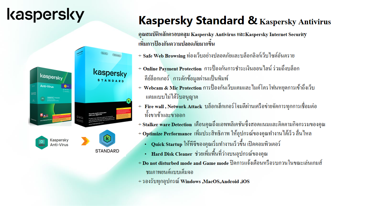 Kaspersky Standard 1 year 1,3,5 Devices Extend License สำหรับหมดอายุไม่ ...