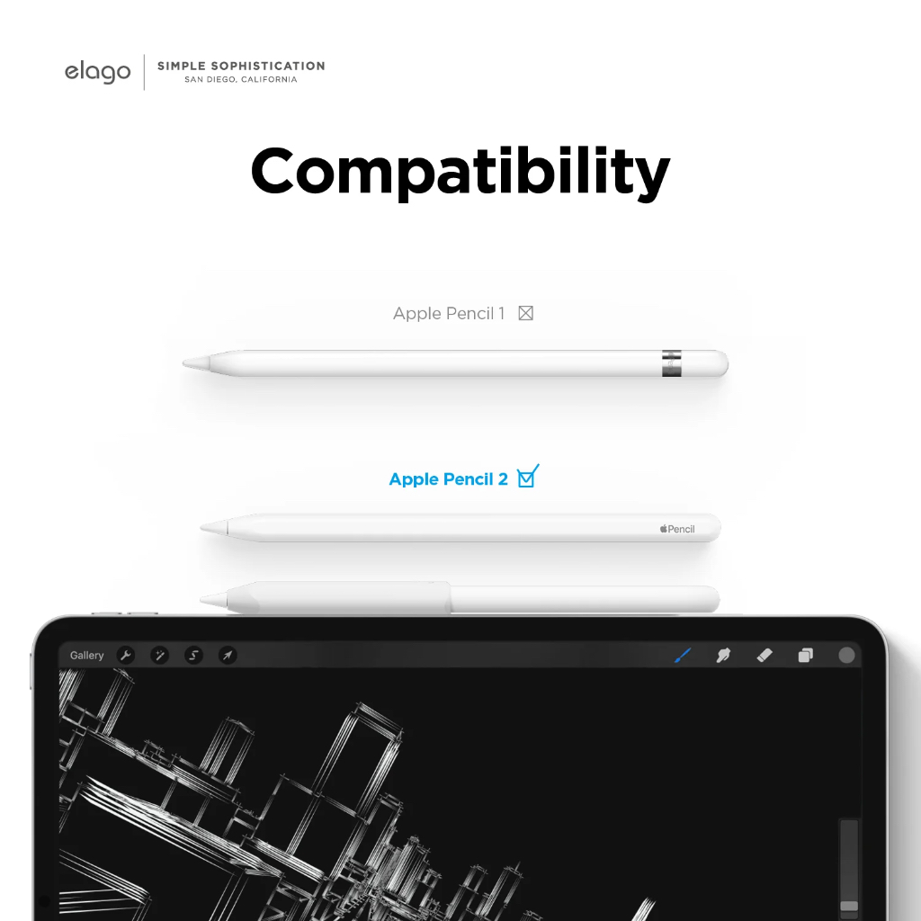 elago Grip Silicone Holder for Apple Pencil Pro Gen2, Gen1, USB-C ปลอก ...
