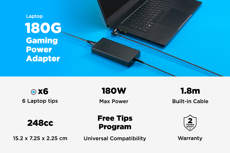 Innergie T18 Adapter สำหรับโน้ตบุ๊คเกมมิ่ง 180 วัตต์ (แถมฟรี C-VGA ...