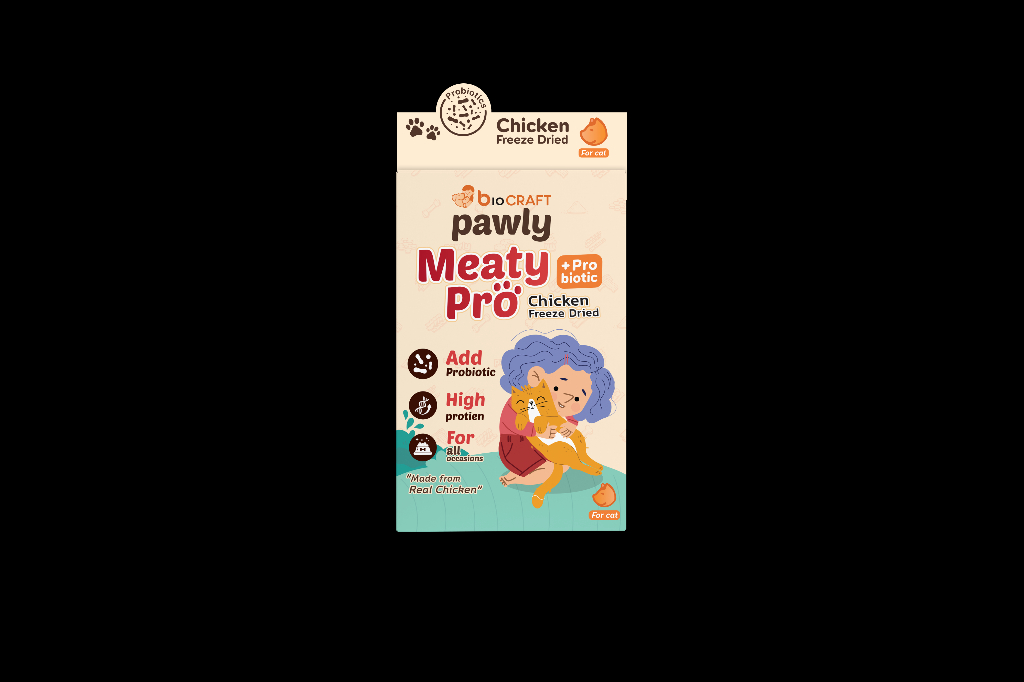 อกไก่ฟรีซดราย Pawly Meaty Pro for cat ผสมโปรไบโอติก | Shopee Thailand