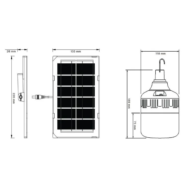 [สินค้าใหม่] LED Solar Bulb 100W DL 500 ลูเมน แสงขาว 2 in 1 หลอดไฟพร้อม ...
