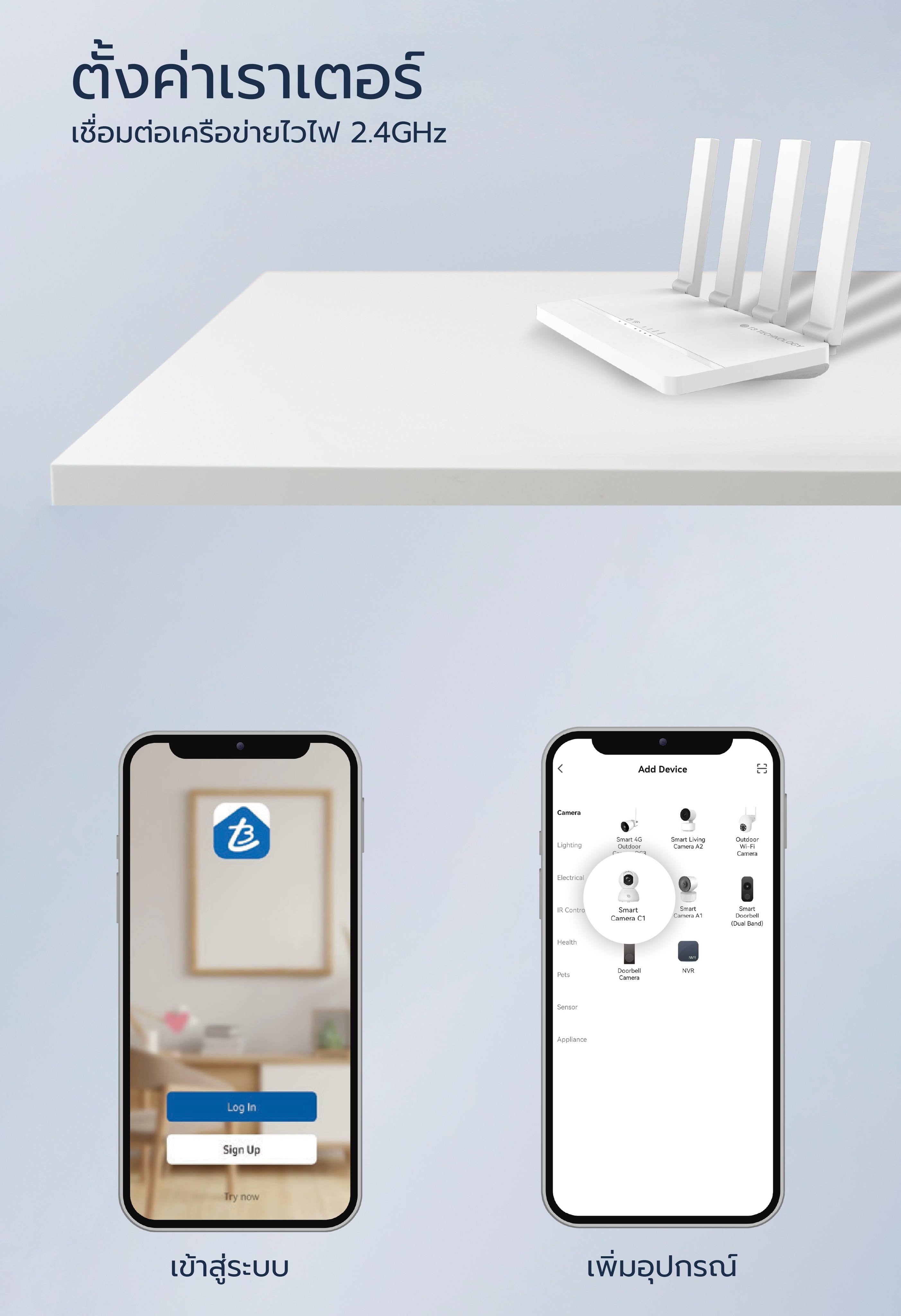 T3 Smart Camera C1 กล้องวงจรปิดอัจฉริยะ IP Camera หมุน 360° Full HD 2K ...