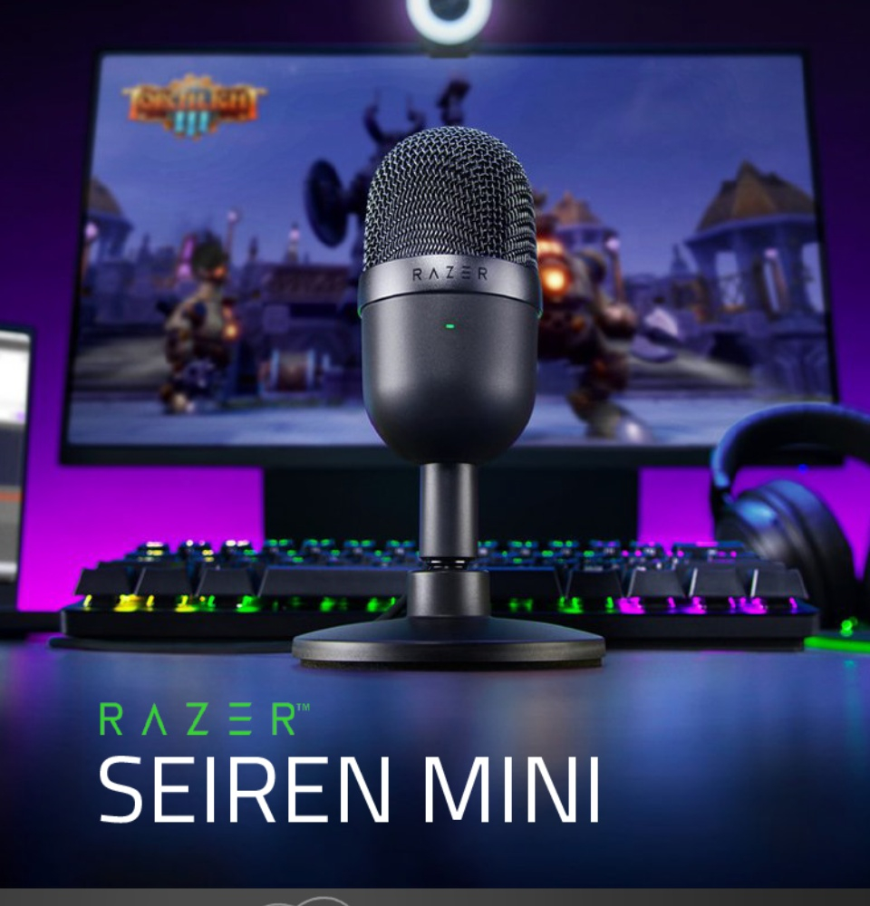 Razer Seiren Mini USB Microphone Condenser Supercardioid Ultra-Compact ...