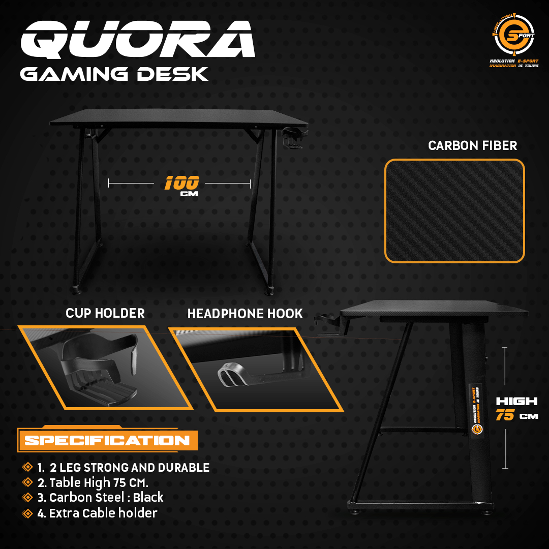Neolution E-Sport Gaming Desk รุ่น QUORA โต๊ะเกมมิ่ง โต๊ะเล่นเกมส์ โต๊ะ ...