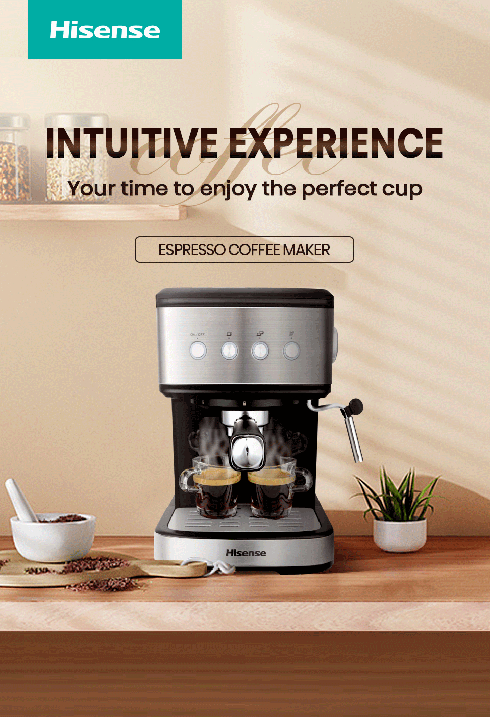 Hisense เครื่องชงกาแฟ Espresso Coffee Maker รุ่น HESCM20BK1 | Shopee ...