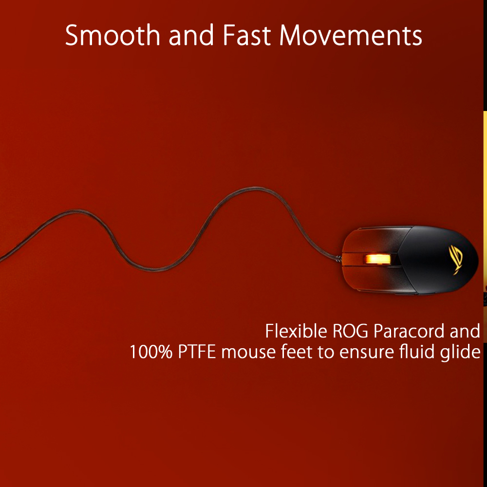 ASUS ROG STRIX IMPACT III (90MP0300-BMUA00), wired RGB gaming mouse, 12,000-dpi 3311 sensor ...