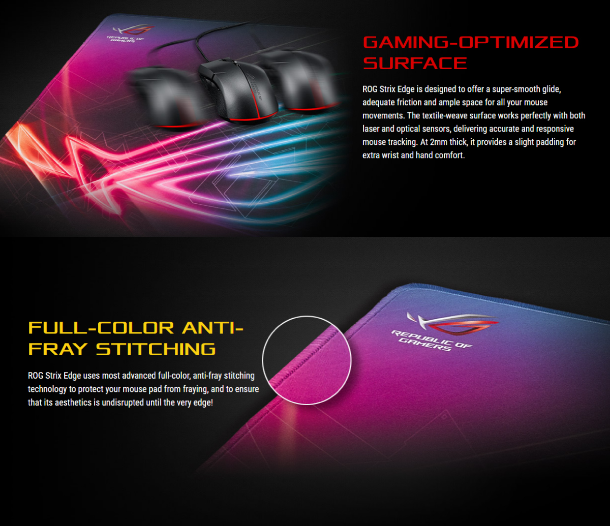 ASUS Gaming Pad ROG STRIX EDGE (90MP00T0-B0UA00),Vertical gaming mouse ...