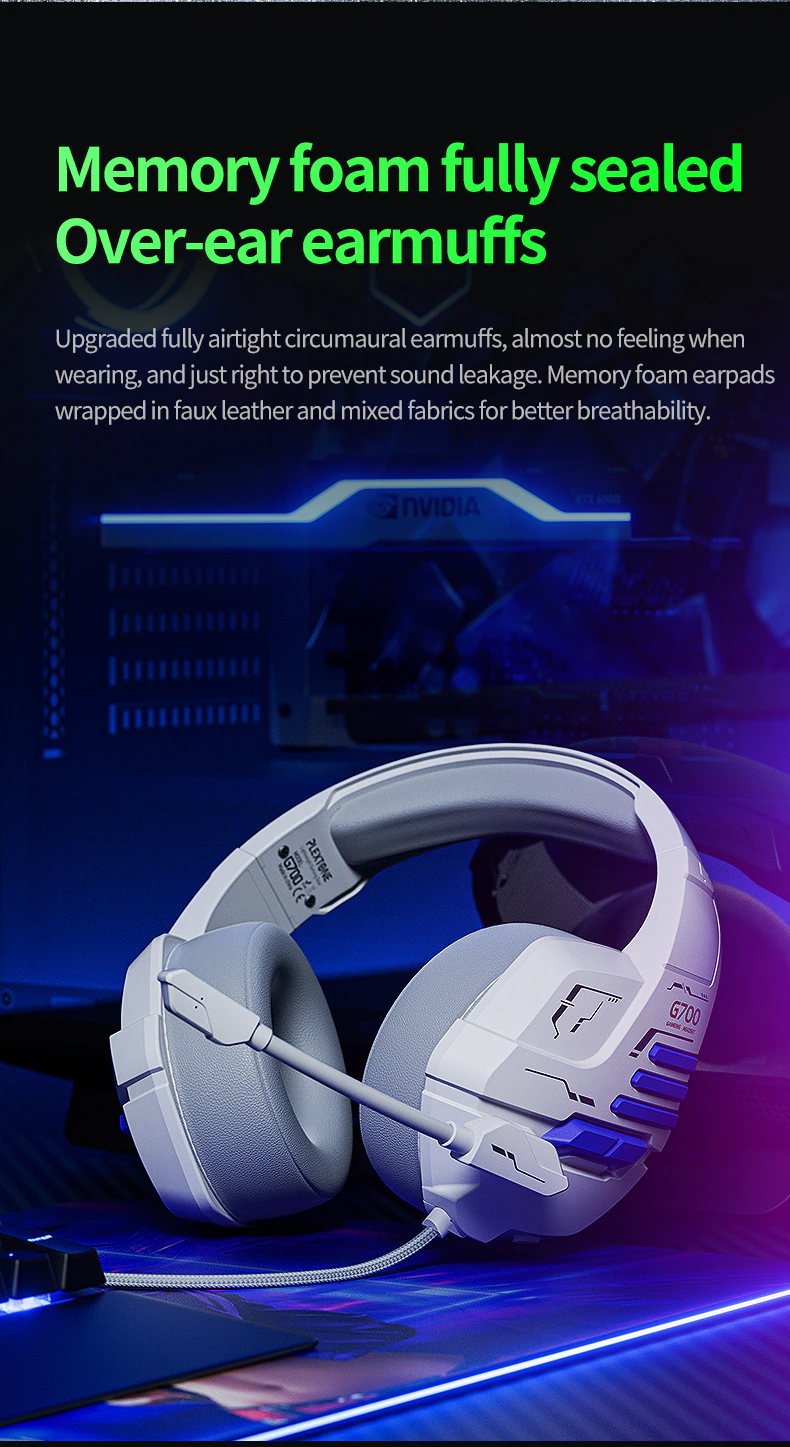 Plextone G700 Mark II หูฟังเกมมิ่ง หูฟังเฮดโฟน ไมโครโฟนปรับได้ ระบบ ...