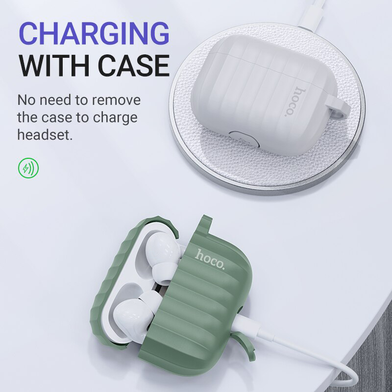 Hoco เคสซิลิโคน AP 1/2 Pro2 พร้อมสายคล้องหูฟัง เคสหูฟังบลูทูธ WB10 WB23 ...
