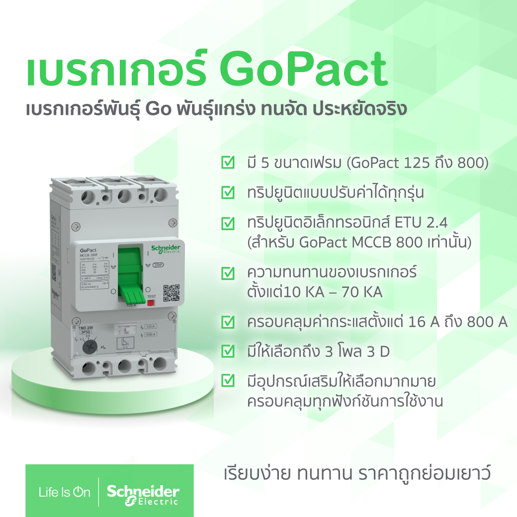 Schneider Circuit breaker rating TMD trip G12F3A AF125 16A - 125AF 3P ...