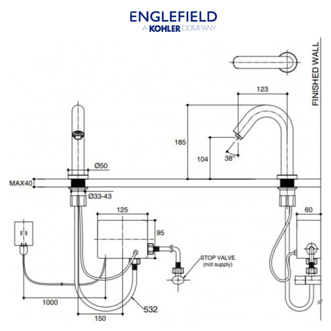 ENGLEFIELD Ovia cold only touchless lavatory faucet ก๊อกเดี่ยวอ่างล้าง ...