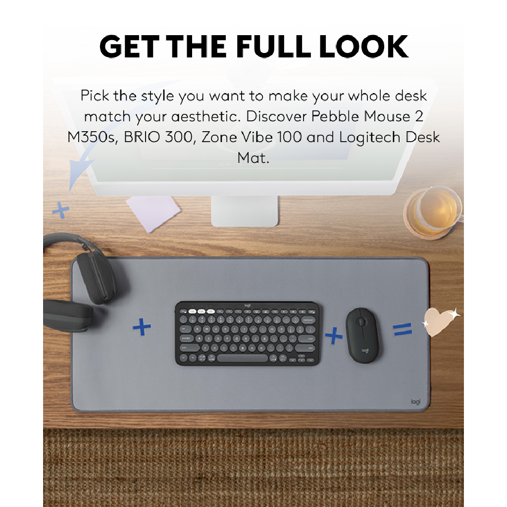 Logitech K380s Multi-Device Bluetooth Keyboard + Pebble M350s Wireless ...