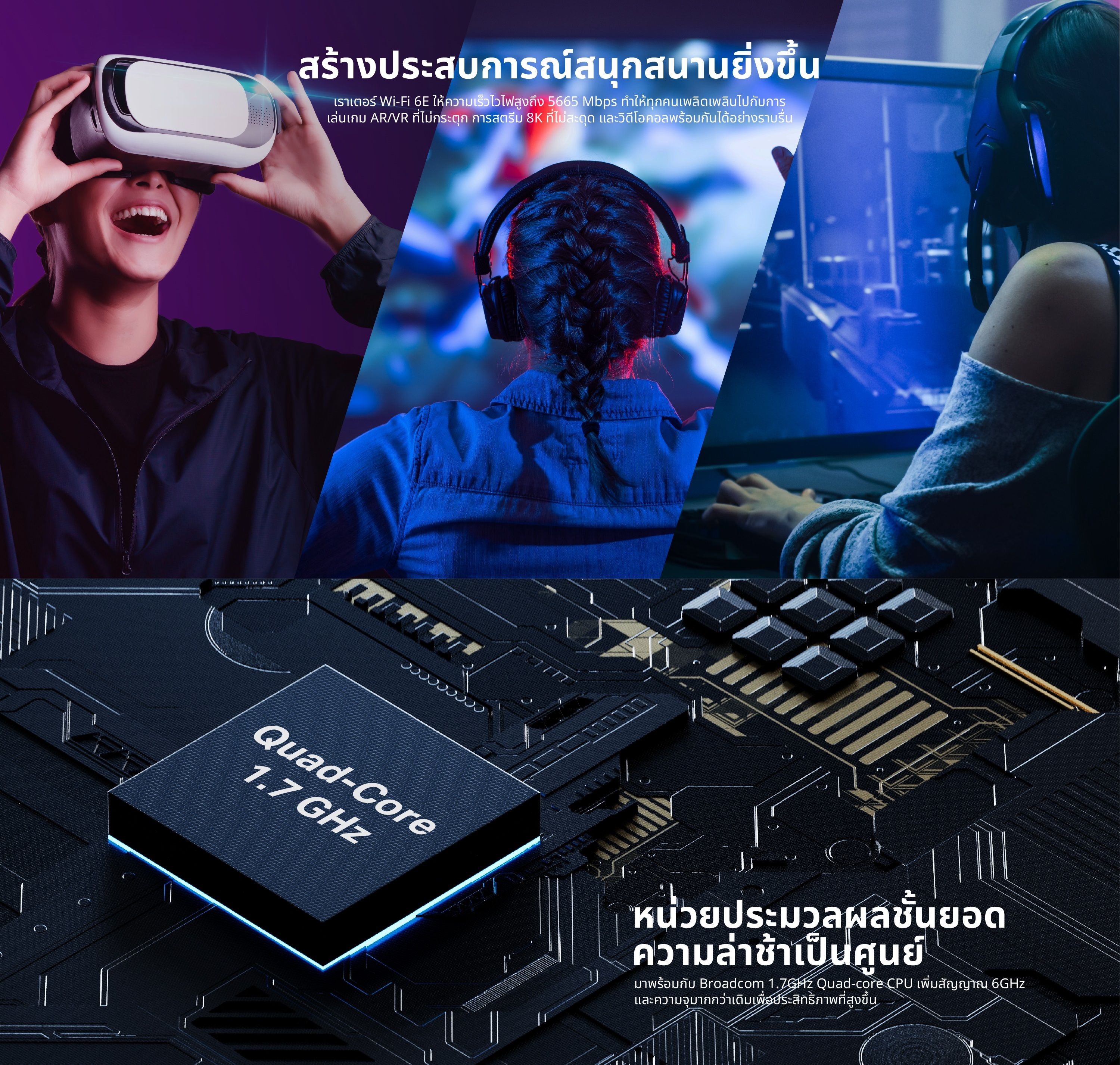 T3 Smart Wi-Fi6E Router Pro WR2 5.66Gbps เราเตอร์ขยายสัญญาณ 4K/8K TV ...