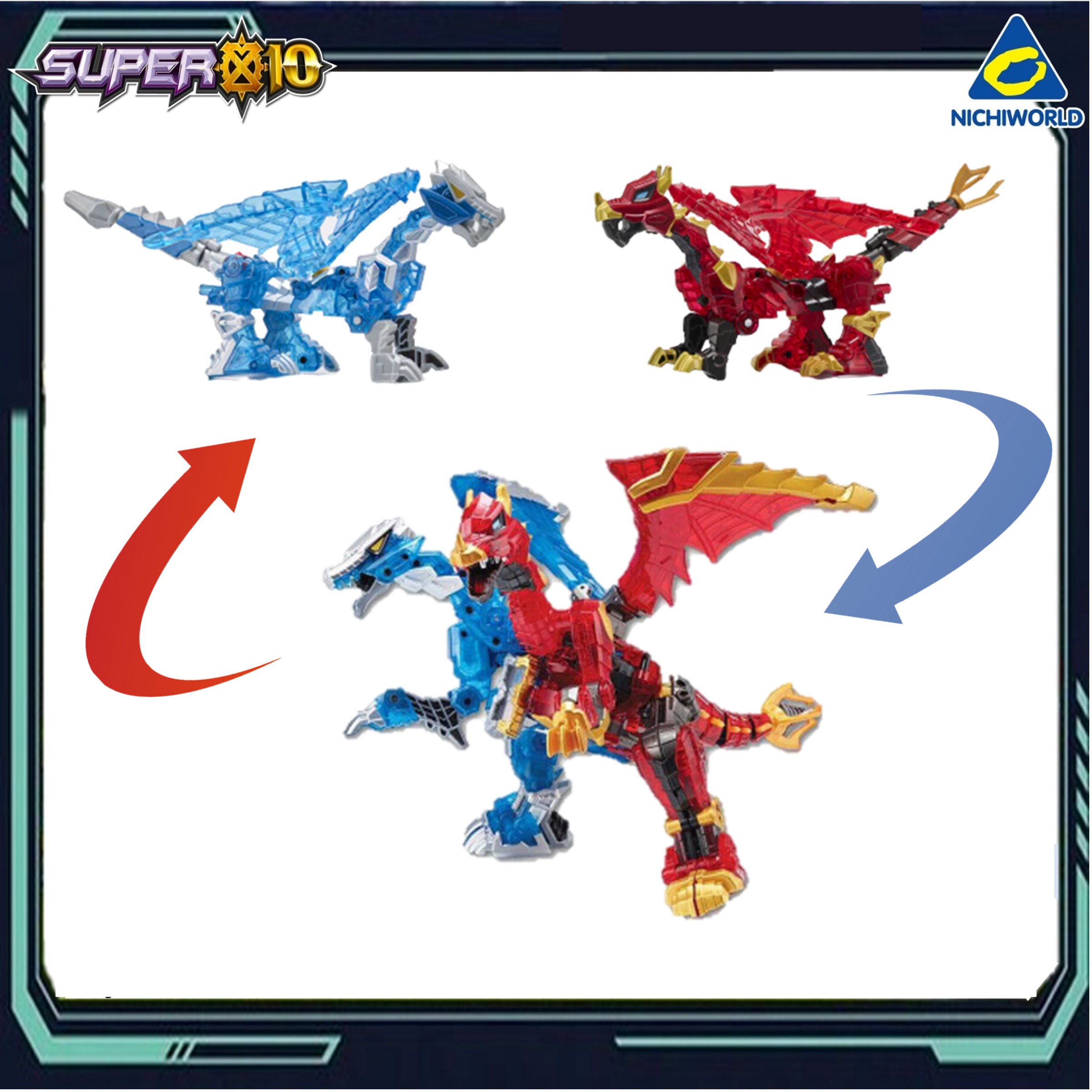 Super 10 Dragonius Transform Robot ซุปเปอร์เท็นหุ่นแปลงร่างดรากอนิอัส รหัสSPT14063 | Shopee Thailand
