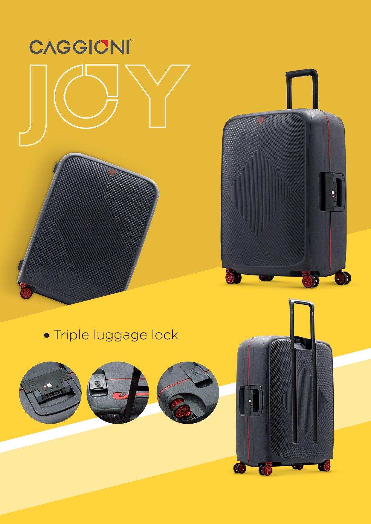 CAGGIONI กระเป๋าเดินทาง รุ่นจอย (Joy) C20021 : สีเทา | Shopee Thailand