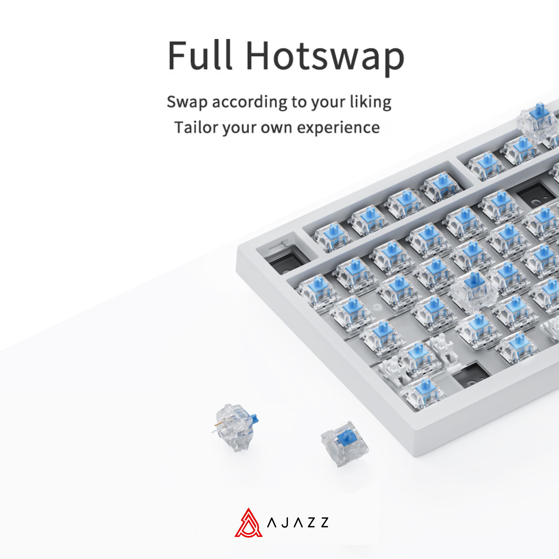 คีย์บอร์ดเกมมิ่ง Ajazz AK820 82Key Gasket Hotswap Wired Mechanical ...