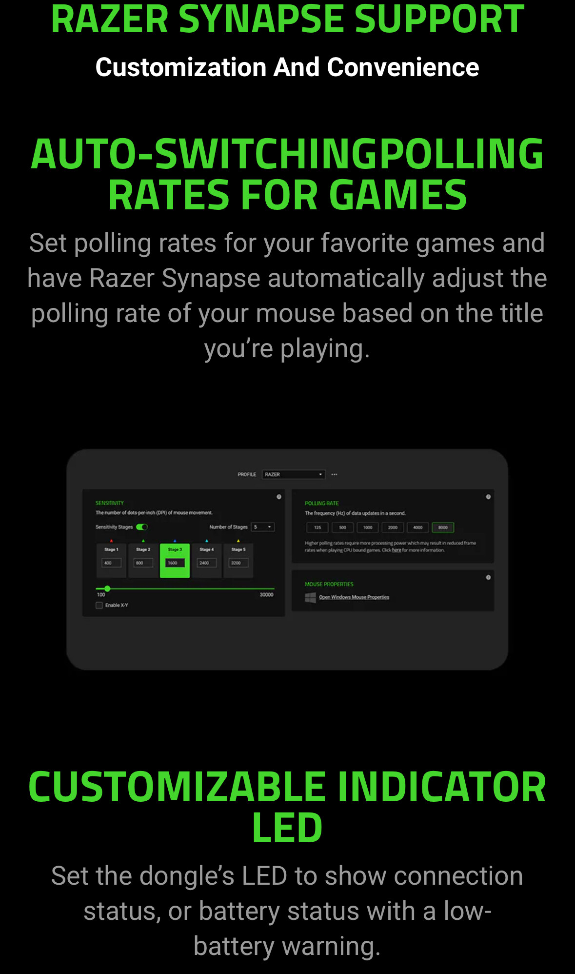 Razer HyperPolling Wireless Dongle 8000 Hz (อุปกรณ์รับส่งสัญญาณไร้สาย ...