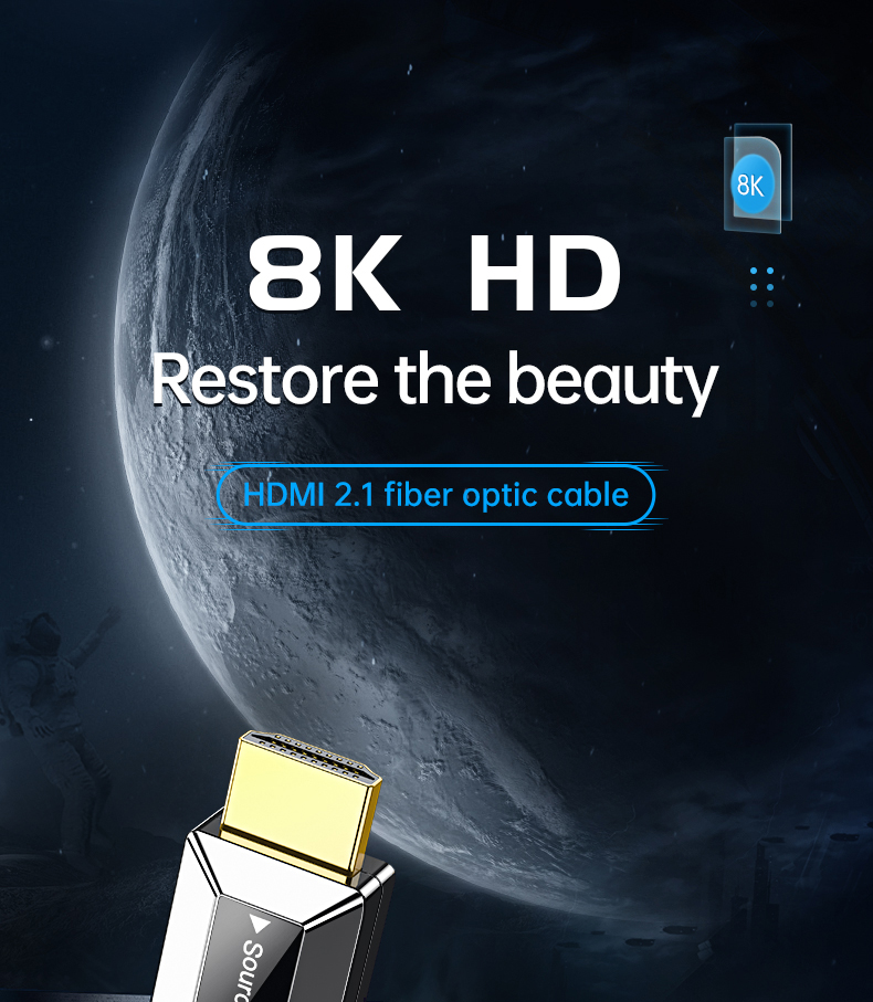 ⚡COD⚡Jasoz HDMI Fiber Cable สายเคเบิล HDMI 2.1 8K/60Hz 48Gbps ความยาว 5m 10m 20m 30m 40m 50m ...