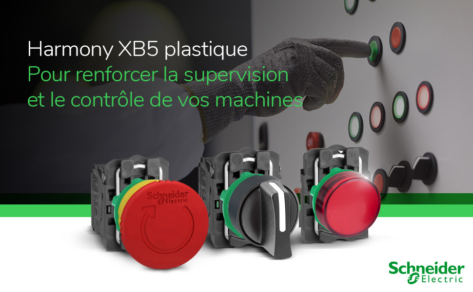 Schneider XB5AW36B5 grey plastic, blue, flush, 22mm, universal LED ...