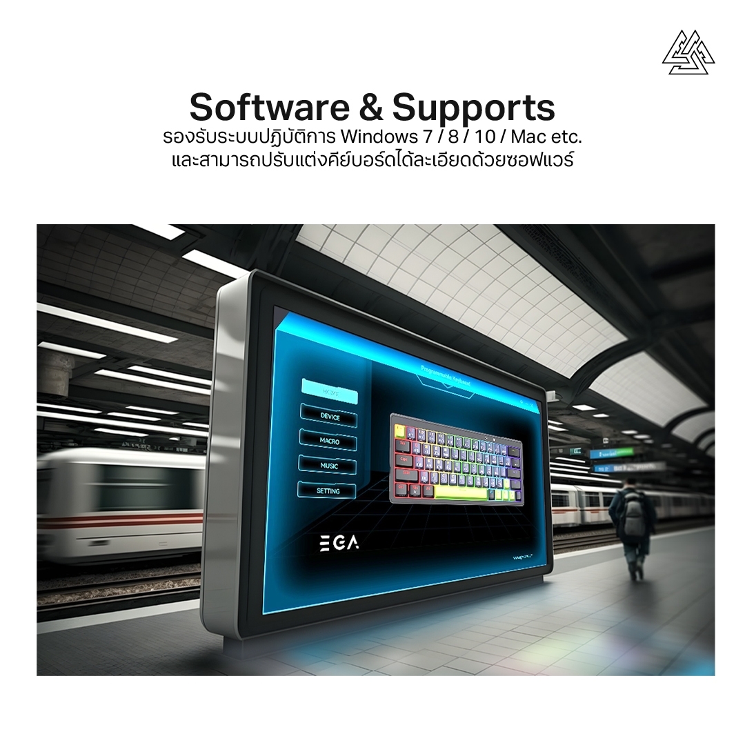 EGA คีย์บอร์ดเกมมิ่ง Bluetooth/Wireless/Wired TYPE CMK6 RGB Spectrum ...