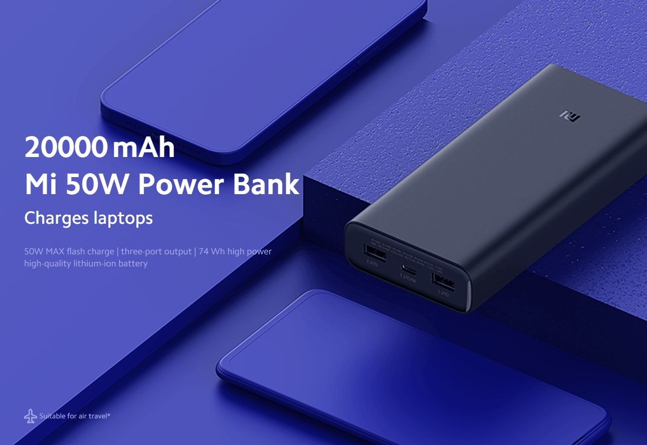 Xiaomi Mi 50w PowerBank 20000mAh พาวเวอร์แบงค์ แบตสำรอง เอาท์พุทสามช่อง ชาร์จเร็ว Type-C 50W Max ...