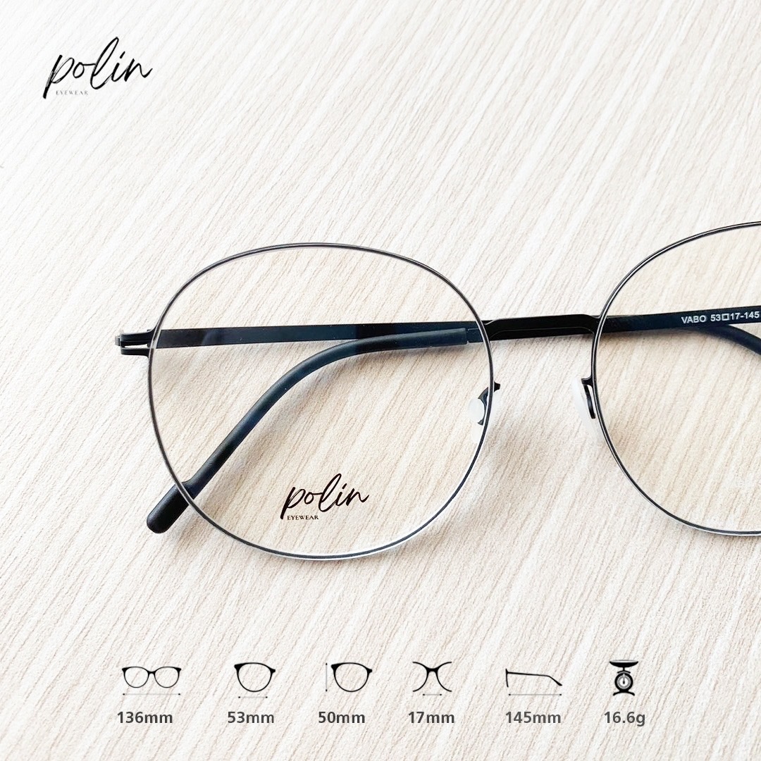 Polin VABO กรอบแว่นน้ำหนัก เบาทน ไร้สกรู ทรงสวยหรู | Shopee Thailand