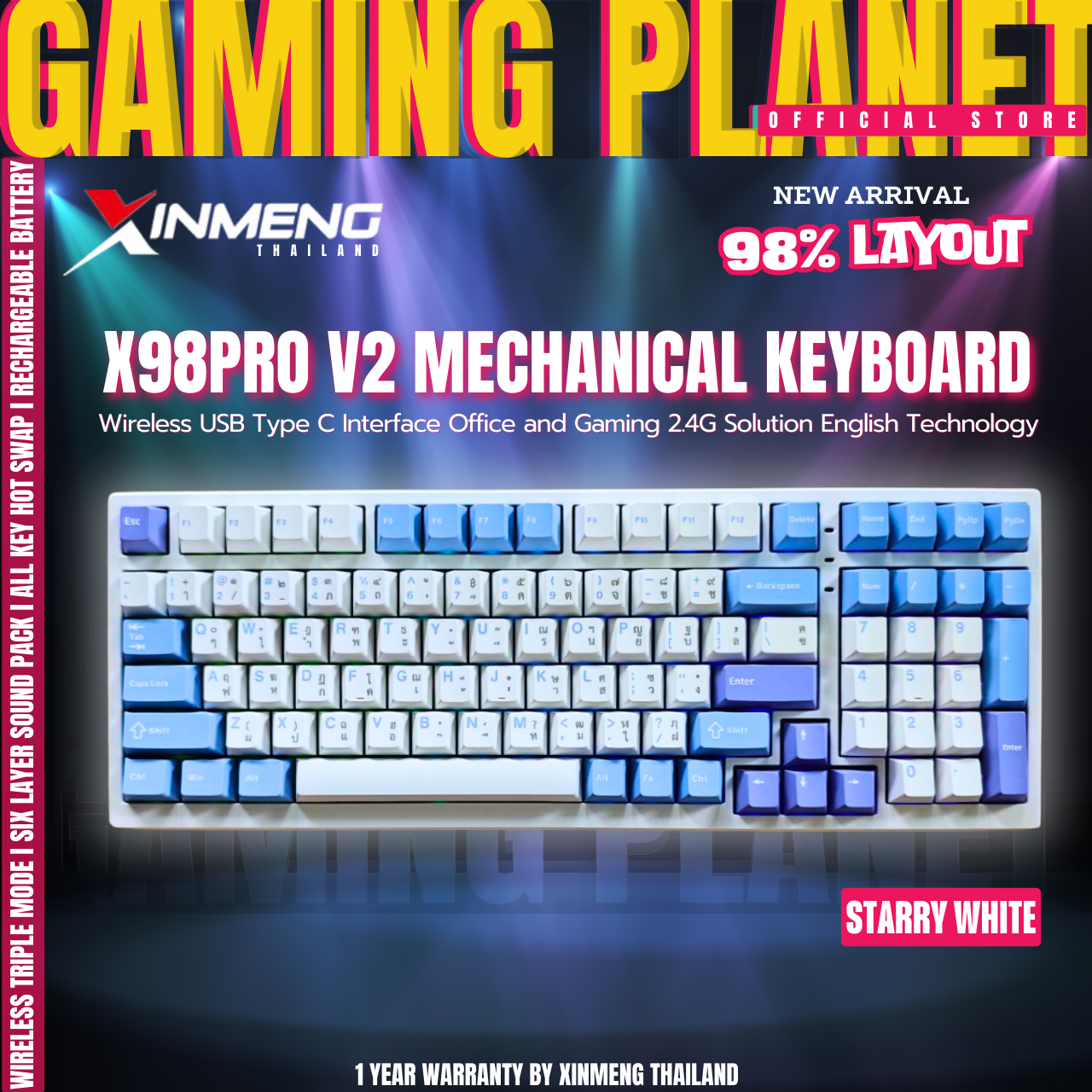XINMENG X98 Pro V2 RGB PBT Mechanical Keyboard | Shopee Thailand