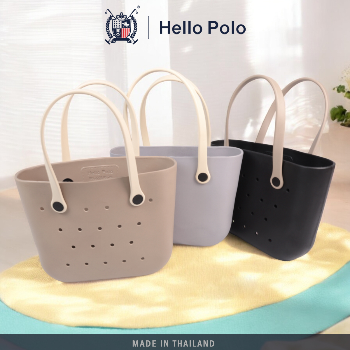 Hello Polo กระเป๋า ชายหาด ผู้หญิงกระเป๋าถือ แบบกันน้ำ ทนต่อการสึกหรอ ...