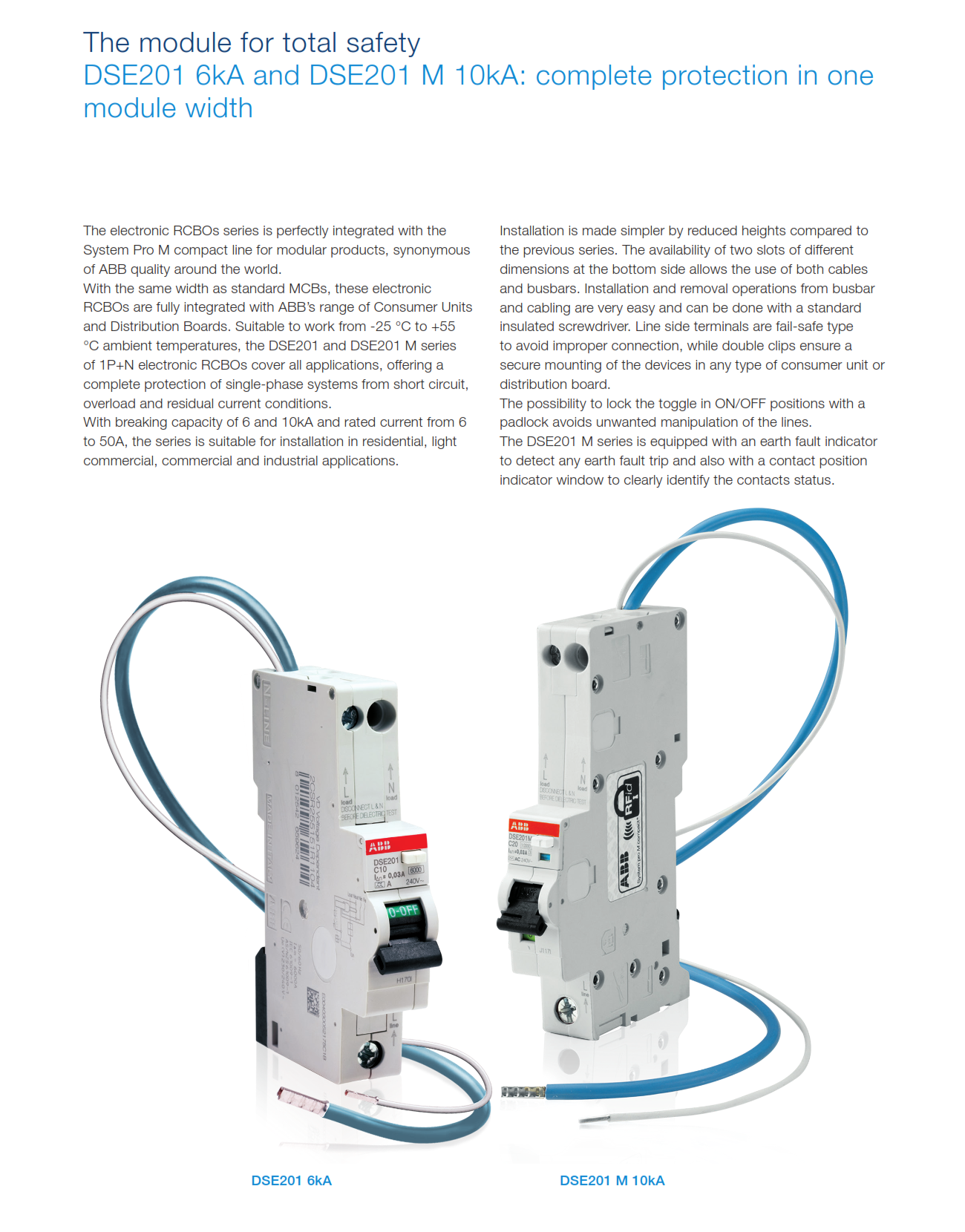 ABB เบรกเกอร์กันดูด RCBO DSE201 (6A-50A) AC30 1P 6kA Type AC สามารถตัด ...