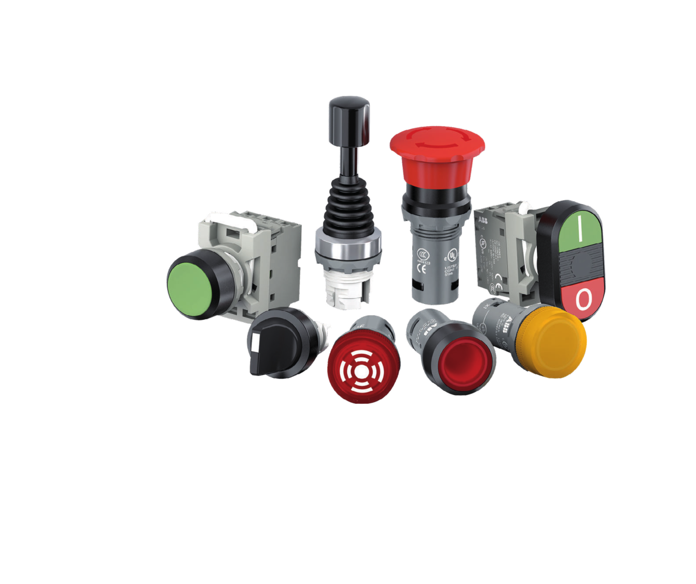 ABB CP1-13G-10 1NO 220VAC/DC Pushbuttons สวิตซ์ปุ่มกดแบบมีแลมป์กดแล้วเด้องกลับ Compact Pilot ...
