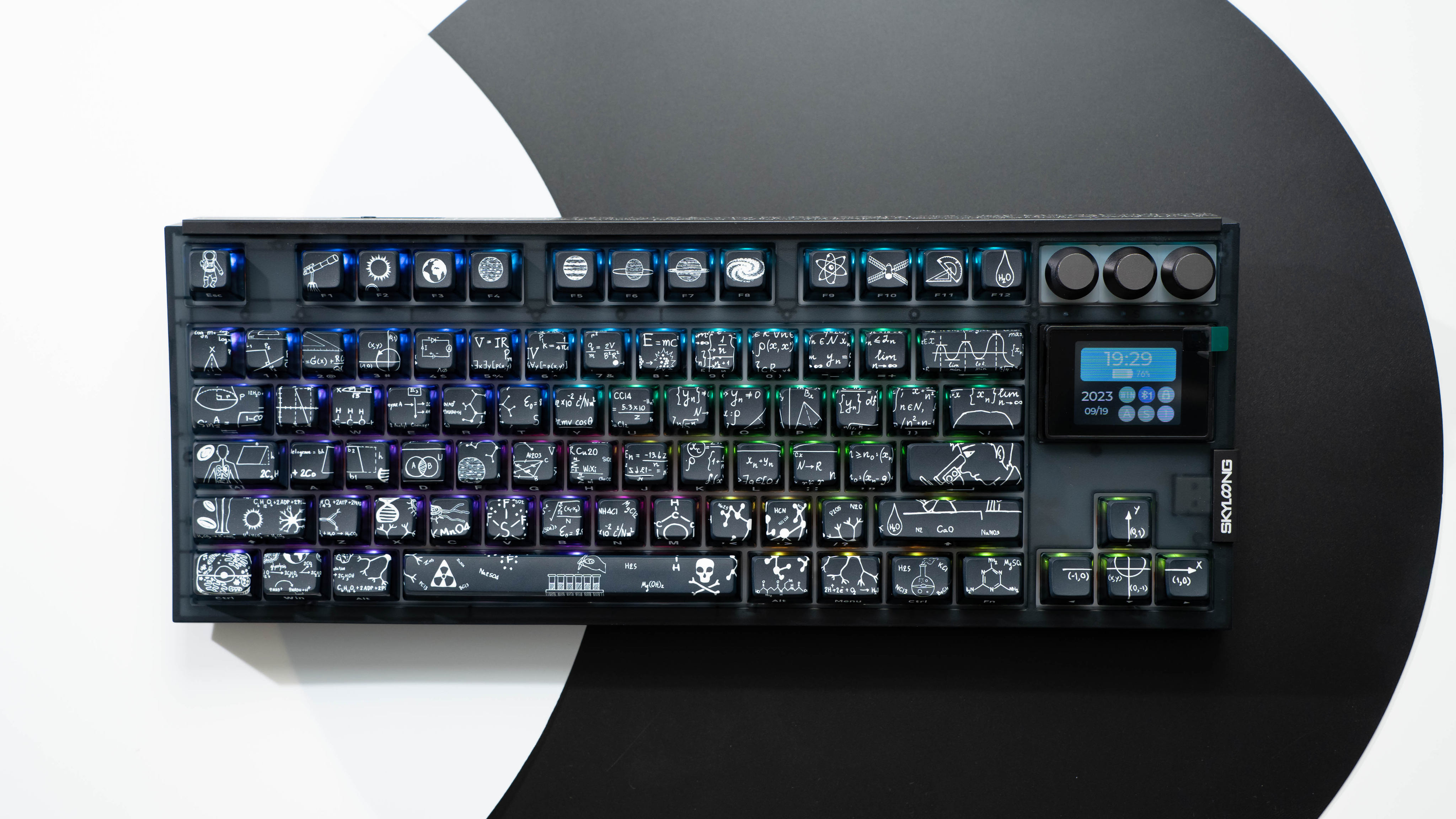 คีย์บอร์ด ไร้สาย Skyloong GK87 Pro Gasket Wireless 3 mode with Knob and ...