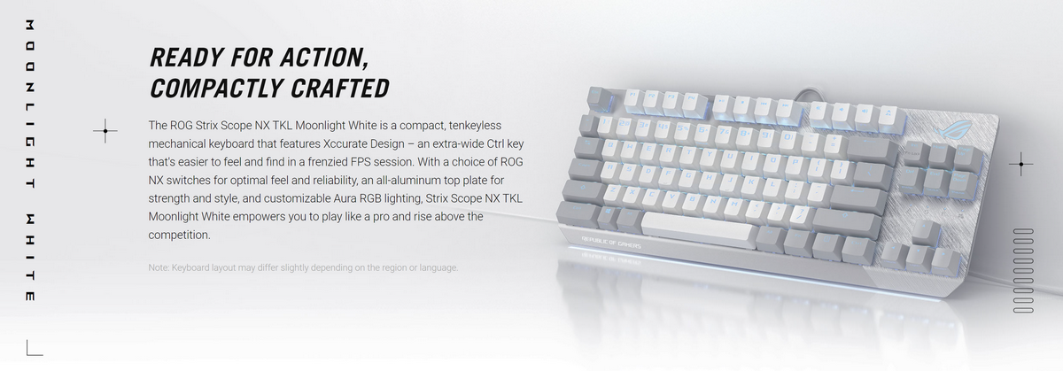ASUS ROG Strix Scope NX TKL Moonlight White, Wired mechanical RGB ...