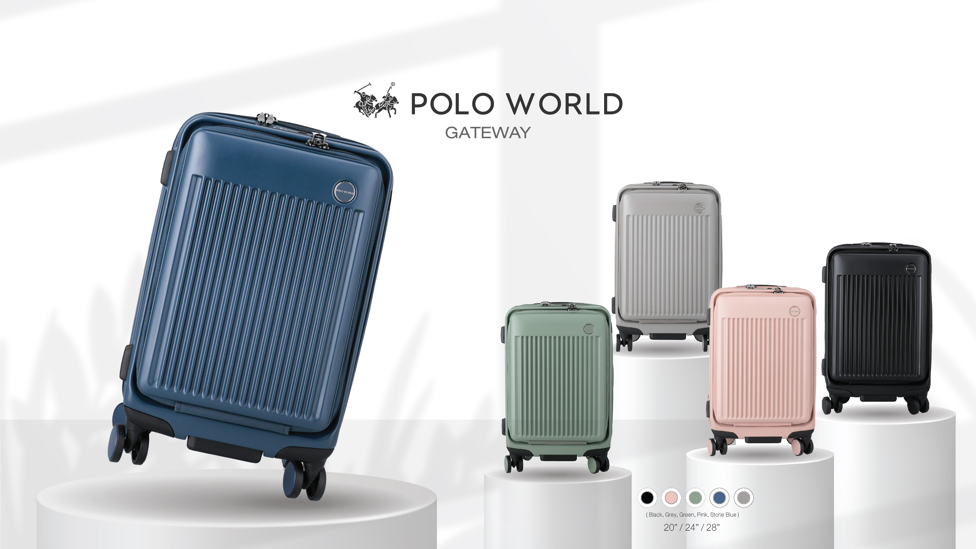 POLO WORLD PW901 Gateway PC Hardcase Luggage กระเป๋าเดินทาง โปโลเวิล์ด รุ่นเกทเวย์ มีรับประกัน 2 ...