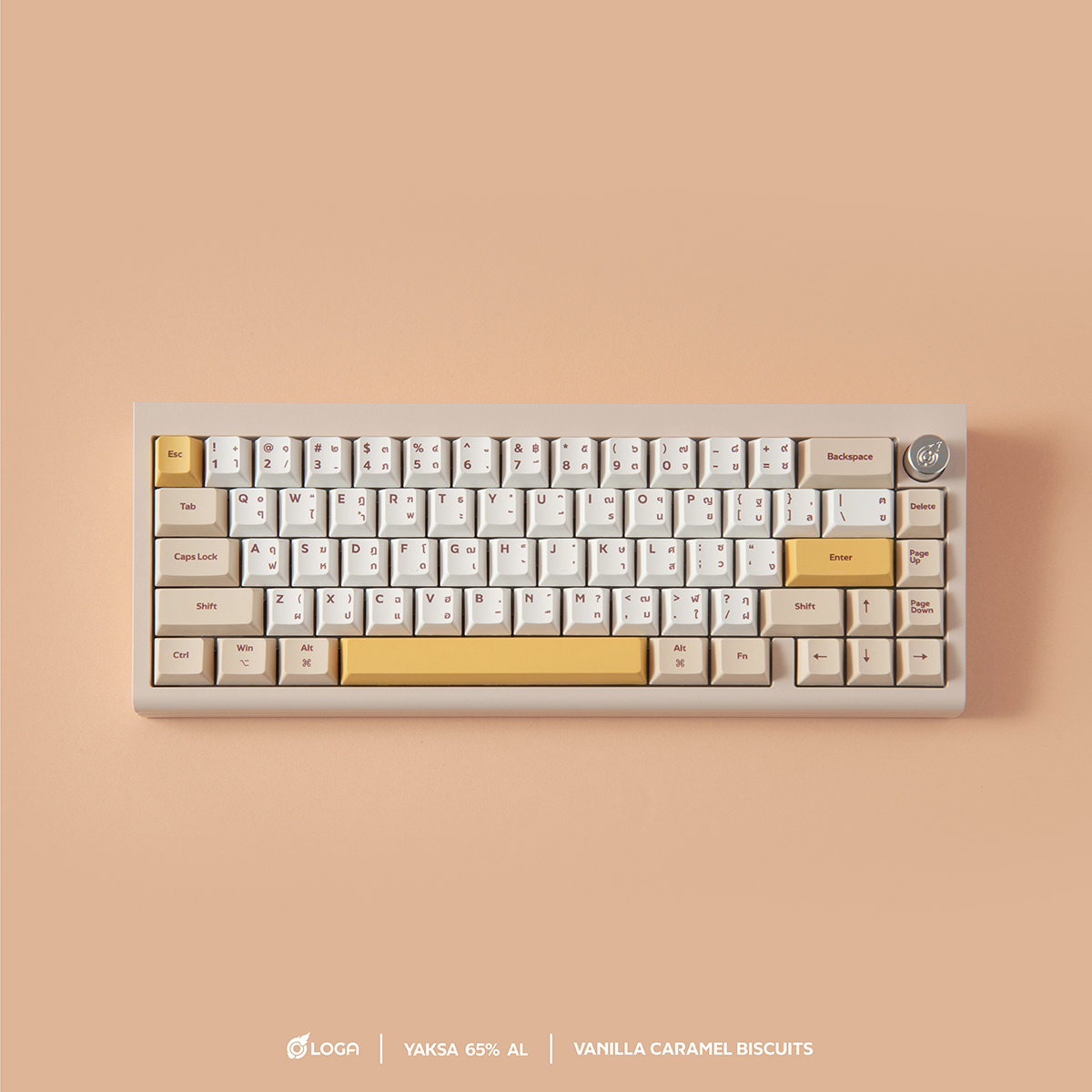 LOGA Yaksa 65AL Aluminum wireless mechanical keyboard : Vanilla Caramel Biscuits | Shopee Thailand
