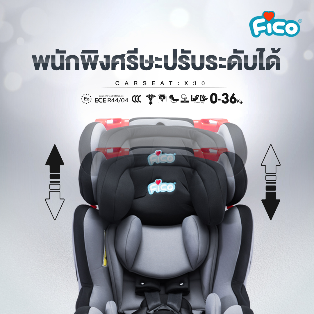 สินค้าขายดี !! Fico คาร์ซีทสำหรับแรกเกิด-12 ปี รุ่น GE-X30 ใหม่ล่าสุด เบาะกว้างนั่งสบาย ซื้อ ...