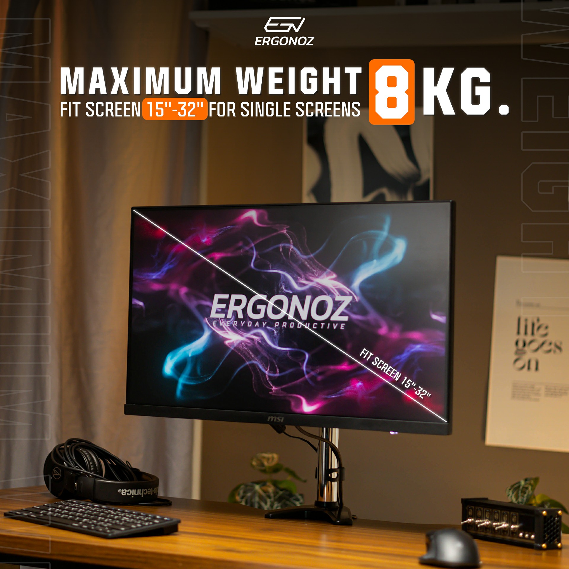 ERGONOZ ขาตั้งจอคอม แขนจับจอ ขาตั้งจอ ขาตั้งจอคอมพิวเตอร์ DIY Monitor Arm (รุ่น EGN-02-SET7 ...